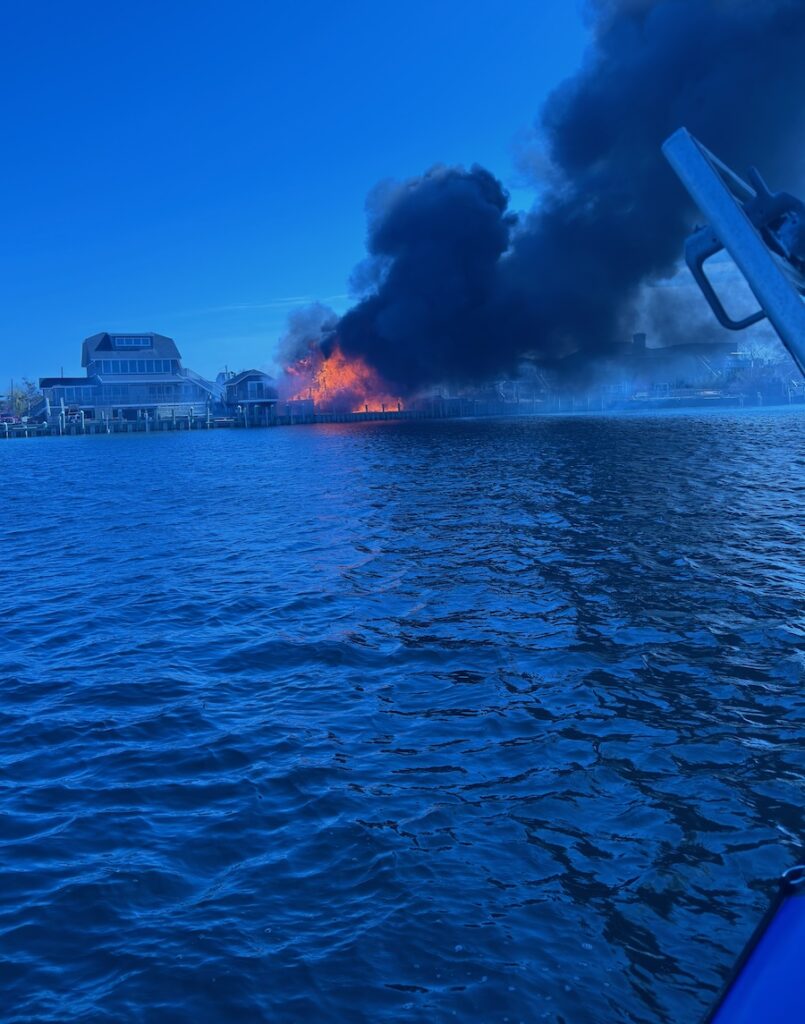 Ocean Beach Fire Island blaze photos show response